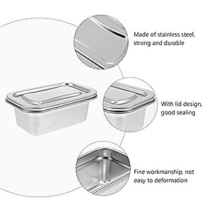 UPKOCH 1 Pc Ice Cream Container Stainless Steel Keeper with Lid Reusable Storage Tubs Refrigerator Storage for Sorbet Frozen Yogurt