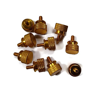 Primeonly27 10x Anodized Aluminum Computer Case Thumbscrews 6-32 Thread Computer Cover Power Supply PCI Slots Hard Drives DIY Gold