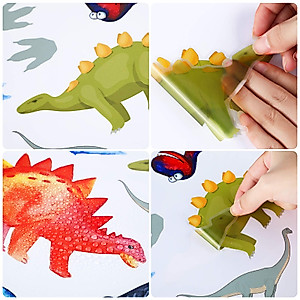 Dinosaur Room Decor for Boys Dinosaur Footprint Wall Decals Sticker for Bedroom Nursery Living Room Bathroom(Chic Style)