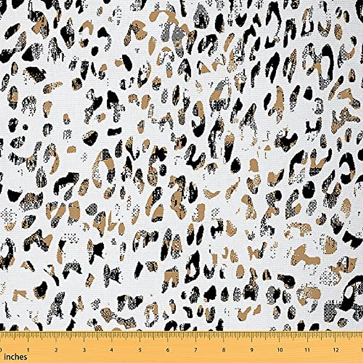 Cheetah Print Fabric by The Yard, Leopard Print Upholstery Fabric, Wild Animal Safari Decorative Fabric, Wildlife Geometric African Tie Dye Watercolor Quilt Fabric by The Yard, Brown Black, 3 Yards