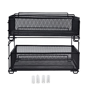 Kitchen Cabinet Organizer,Under Sink Cabinets Organize Countertop Storage Basket Storage Drawer Basket Rack Kitchen Storage Drawer Basket Rack Multilayer Kitchen Shelf Sliding Under Sink Drawer