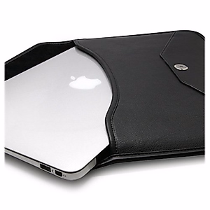 BoxWave Case for Lenovo Thinkpad X1 Yoga (3rd Gen) (Case Elite Leather Messenger Pouch, Synthetic Leather Cover Case Envelope Design for Lenovo Thinkpad X1 Yoga (3rd Gen) - Jet Black