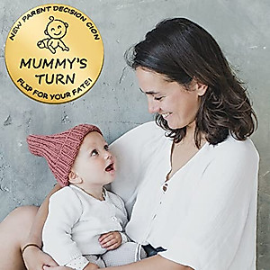 Huwane New Parent Decision Coin Flip for Your Fate, Mummy's Turn or Daddy's Turn, Mom Dad Coin Flip New Baby Gift for Wife, Husband, Mother's Day, Father's Day, Birthday, Christmas
