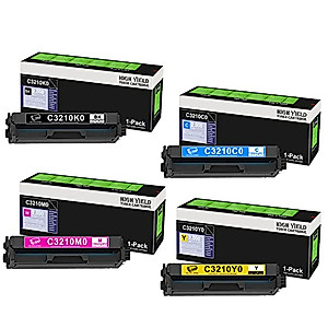 4 Pack 1BK+1C+1M+1Y C3224 C3210K0 C3210C0 C3210M0 C3210Y0 Toner Cartridge Replacement for Lexmark MC3224adwe MC3224i MC3326adwe MC3426i MC3224dwe MC3326i MC3426adw C3224dw C3326dw C3426dw Printer