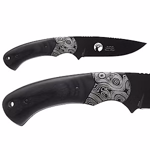 Elk Ridge 8.3" Pakkawood Handle Fixed Stainless Steel Blade Hunting Knife ER-200-09BK Laser Engraved by NDZ Performance in White - Ninja 2