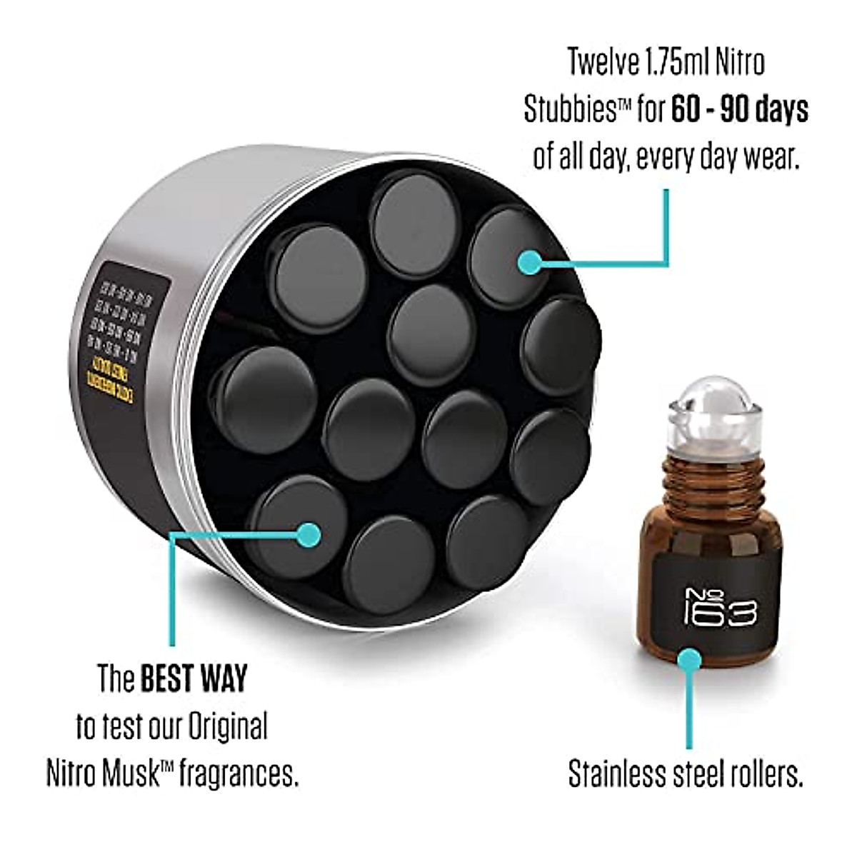 Original Nitro Musk Creations of Armani Code, Gucci Guilty, Abercrombie Fierce ,Invictus Paco Rabanne for Men, Creed Cologne for Men & More | Stubbies No. 3 - Pure Oil Cologne