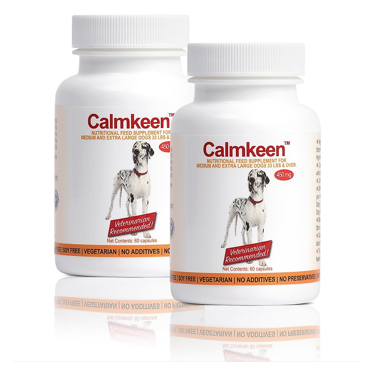Calmkeen 450 mg 120 Count Nutritional Supplement for Large Dogs 33 Pounds and Up (Formerly Calmkene)
