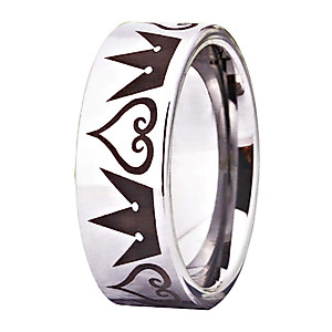 CLOUD DANCER Cosplay Jewelry 8mm Silver Pipe Kingdom Hearts & Crowns Design Ring Wedding Ring Engagement Ring-Free Inside Engraving (11)