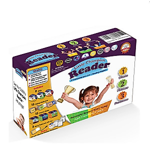 Early Reading Program for Baby, Toddler, Preschool, Kindergarten- Alphabet, Vowel Phonics & 200+ Sight Words - Little Champion Reader 9 DVD, Flash Card, Book Kit