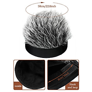 3 Pcs Men's Novelty Hair Hats Spiked Funny Golf Visors Adjustable Wig Visor Hat Wig Peaked Baseball Hat for Men Women Gifts (Solid Color)