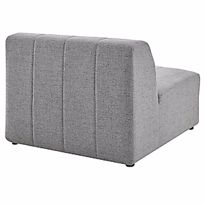 Modway Bartlett Channel Tufted Upholstered Sectional, Armless Chair, Light Gray