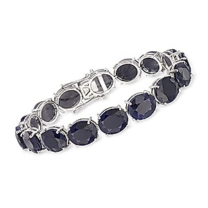 Ross-Simons 70.00 ct. t.w. Sapphire Tennis Bracelet in Sterling Silver. 7.25 inches
