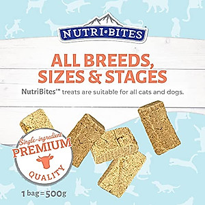 Nutri Bites Freeze Dried Liver Treats for Dogs & Cats - High-Protein Single Ingredient Freeze Dried Dog Treats, Beef Liver - Grain Free, Easy to Digest - Proudly Made in Canada - 500g / 17.6oz (3pk)