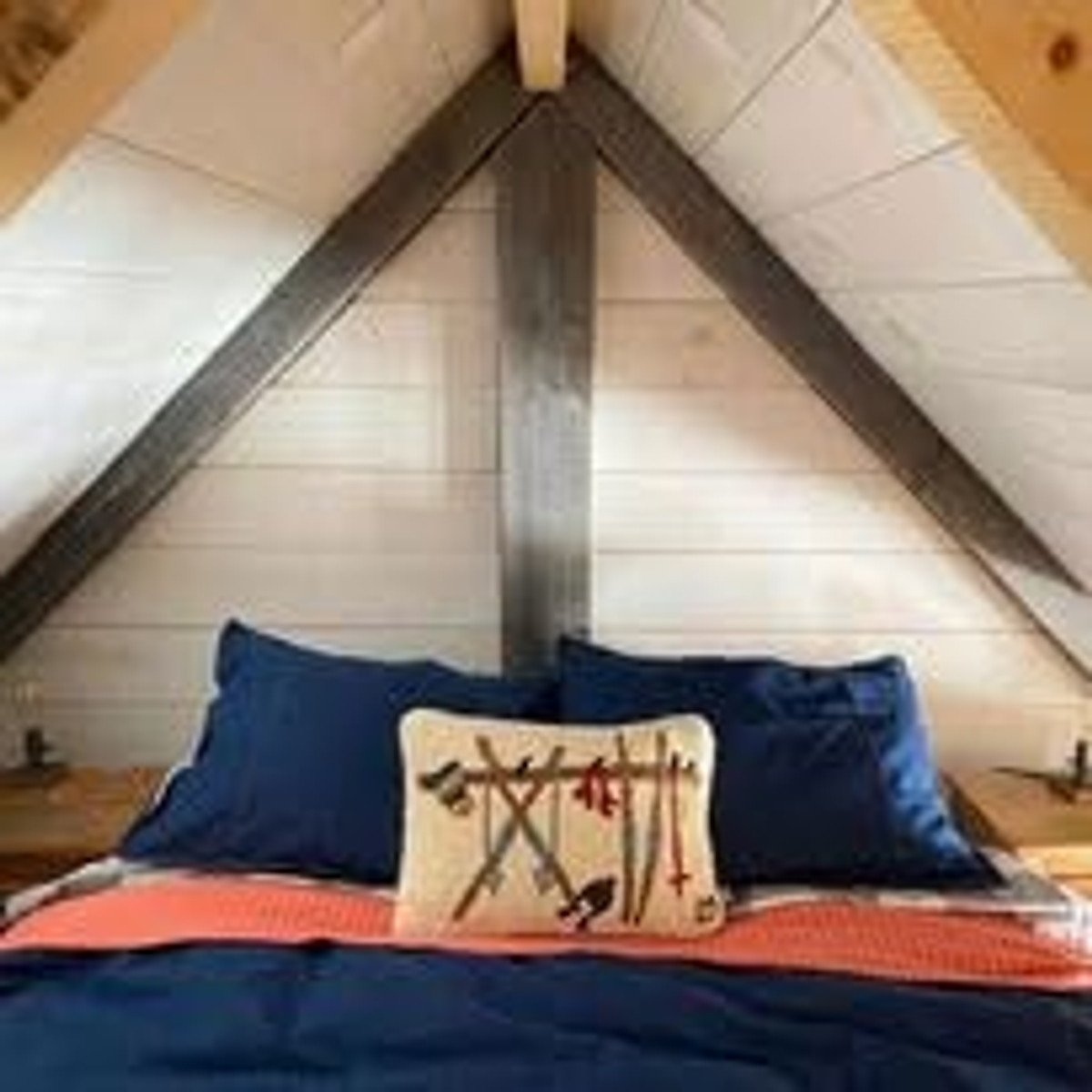 Chandler 4 Corners Artist-Designed Ski Rack Hand-Hooked Wool Decorative Throw Pillow (14” x 20”) Ski Pillow for Couches & Beds - Easy Care & Low Maintenance - Ski & Winter Sports Throw Rug