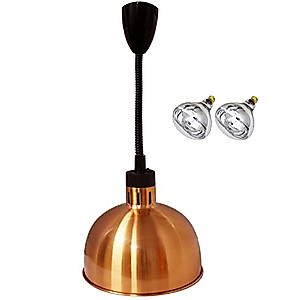 Food Warmer Lights Hanging Heating Lamp Retractable Heating Lamp for Buffet Restaurant (Dia.29cm) (Champagne)