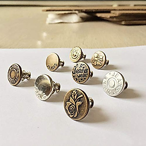[Upgraded] 8 Sets Perfect Fit Instant Button, Adjustable Jeans Button Instant, 1 inch Buttons Adds Or Reduces an Inch to Any Pants Waist in Seconds