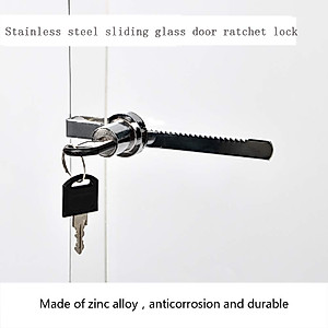 Drawer Display Cabinet Display Cabinet Sliding Glass Door Lock, Window Ratchet Lock with Key 1