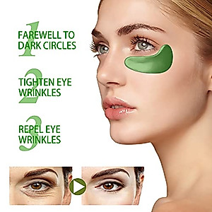 Under Eye Masks, Collagen Eye Mask, Green Tea Eye Patches for Puffy Eyes 60 pcs, Under Eye Patches for Dark Circles and Puffiness, Hydrating Eye Mask Skincare, Eye Gel Pads for Eye Bags and Wrinkles Under Eye Treatment