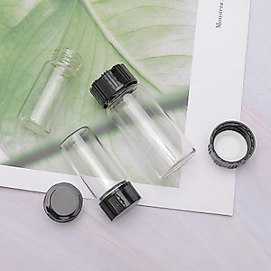 JIUWU 10 ml(0.3 Oz) and 5 ml(0.17 Oz) Clear Glass Vials Liquid Sampling Sample Bottles Screwcap Lab Capacity Container Pack of 35 (20 pcs 10 ml and 15pcs 5 ml Clear Vials)