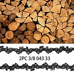 Opuladuo 2PC 8 Inch Replacement Chain for RYOBI P4360 RY43160 P4361, 8 in. Pole Saw Chain for WORX WG349.9 WG349-3/8" - .043" - 33 DL