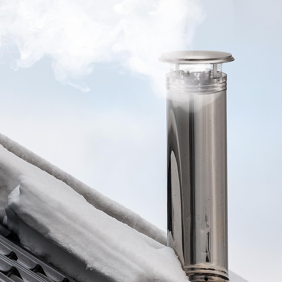 DuraVent DuraPlus 8 Inch Stainless Steel Round Chimney Cap with Triple Wall Design, Spark Arrestor Screen and Removable Screws, Silver