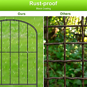 Decorative Garden Fence 10 Pack Animal Barrier Fence 10ft (L) x 24in (H) Rustproof Metal Wire Section Edging Fencing Panel for Outdoor Yard Landscape Patio, Arched