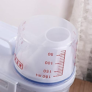 Rice Storage Box With Measuring Cup, Portable Rice Box Rice Cylinder Water-Proof Household Powder Jar Bean Flour Barrel
