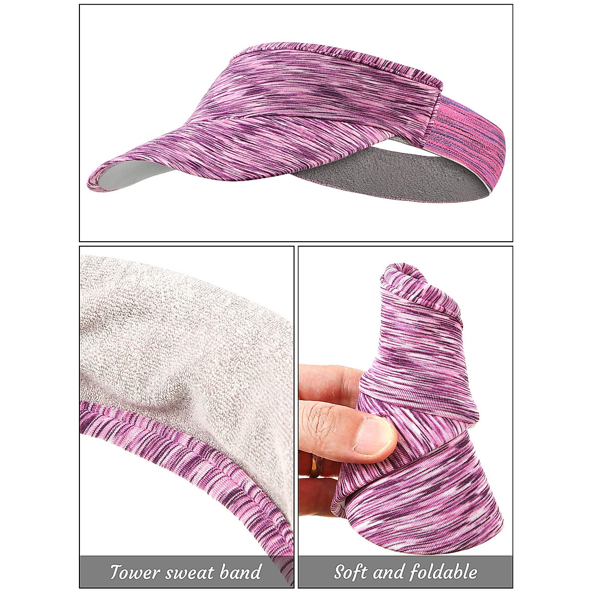 SATINIOR 4 Pieces Sun Visor Hats Adjustable Sports Visor Cap Quick Dry Hat for Women Men Tennis Cycling Running Golf Jogging