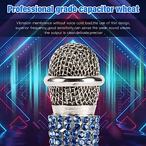 DELADOLA Mini Microphone,Portable Vocal Tiny Microphone, Asmr Microphone,Phone Microphone, Mini Karaoke Microphone for Voice Recording Chatting and Singing On iPhone,Android,Laptop Notebook (Blue)