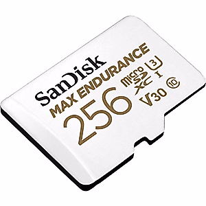 SanDisk 256GB MAX Endurance microSDXC Card with Adapter for Home Security Cameras and Dash cams - C10, U3, V30, 4K UHD, Micro SD Card - SDSQQVR-256G-GN6IA