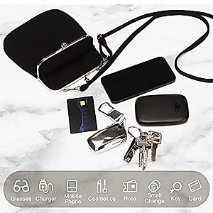 Wild & Bold Small Crossbody Bags For Women Black Cross Body Purses Mini Cell Phone Shoulder Bag Canvas Travel Crossbody Sling Bags for Women