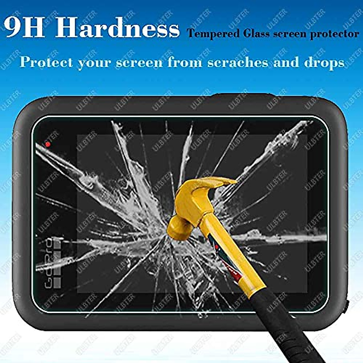 ULBTER Screen Protector for GoPro Hero 11 10 Hero11 Hero10 Black + lens protector+Lens cap Cover [6+2 Pack], 9H Hardness Tempered Glass for GoPro Hero10,Anti-Scrach Anti-Bubble