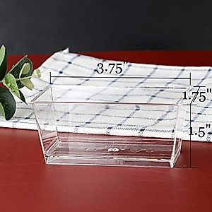 Tosnail 100 Pack 5oz Rectangular Dessert Appetizer Tumbler Cups with 100 Plastic Spoons