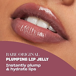 BABE ORIGINAL Glow Plumping Lip Jelly For Thicker Lips - High Shine Lip Gloss for Moisturizing, Hydrating and Soothing Lips, Mauve