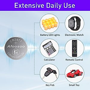 CR2477 3v Lithium Coin Batteries - 15 Pack CR 2477 Batteries for Ecobee Sensor Remote Smart Thermostat Room Temperature Hidrate Spark Water Bottle Govee SmartThings Motion Detectors Thermometer Sensor