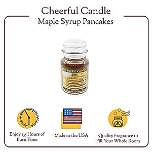 A Cheerful Giver - Maple Syrup Pancakes Scented Glass Jar Candle (24 oz) with Lid & True to Life Fragrance Made in USA