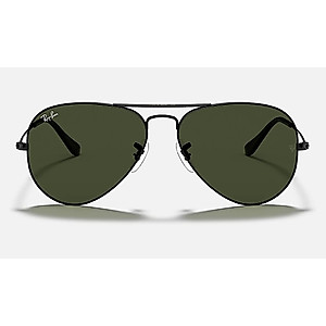 Ray-Ban RB3025 L2823 Black/G-15 Green Metal Aviator Sunglasses For Men For Women + BUNDLE with Designer iWear Eyewear Kit