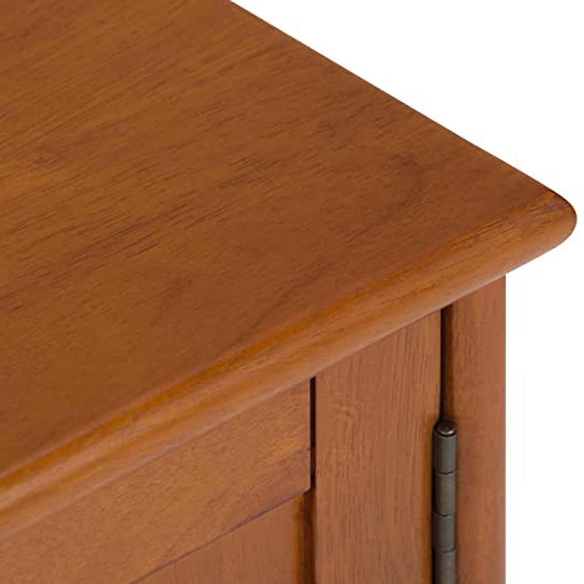 SIMPLIHOME Draper SOLID WOOD Universal TV Media Stand, 60 Inch Wide, Modern Industrial, Living Room Entertainment Center, for Flat Screen TVs up to 70 Inch in Teak Brown