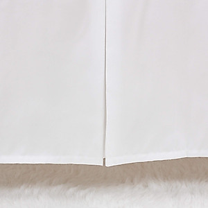 CaSaJa Mini Crib Skirt Pleated, Silk-Looking Soft Microfiber Baby Bed Skirt with Durable Platform for Mini and Portable Cribs 24" X 38", 12" Generous Drop Dust Ruffle, Machine Washable, White Color