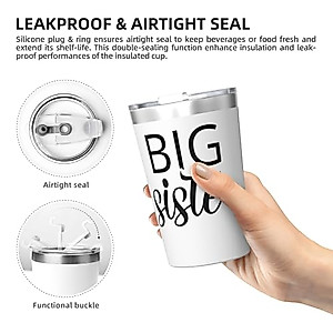 Big Sister Gifts For Girls Insulated Stainless-Steel Tumbler - 12oz Coffee Tumbler with Flip-Top Lid - Travel Coffee Mug - Vacuum-Tumblers Keep Hot & Cold - For Home Office-II