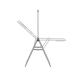 Brabantia HangOn Laundry Drying Rack with Garment Rail (82ft / Metallic Gray) Compact, Foldaway, Adjustable Indoor Stainless Steel Clothes Horse