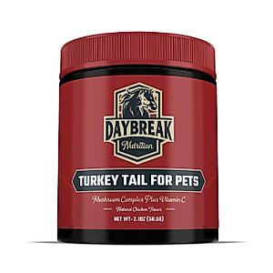 Turkey Tail for Dogs and Cats by Daybreak Nutrition | Premium Blend of Turkey Tail, Shiitake, & Reishi Mushrooms | Immunity Supplement for Pets | Provide an Immunity Boost for Dogs and Cats | 2.1 oz