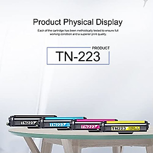 MITOCOLOR TN-223 TN223 Toner Cartridge 4 Pack High Yield Compatible TN223BK TN223C TN223M TN223Y Replacement for Brother MFC-L3770CDW L3750CDW HL-3210CW 3270CDW DCP-L3510CDW Printer Ink