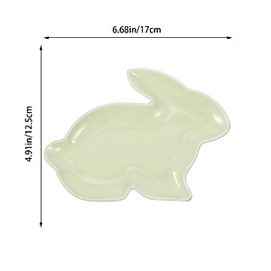 ABOOFAN Easter Bunny Shaped Plate Ceramic Rabbit Dishes Candy Appetizer Dessert Platter Salad Plate Serving Tray for Spring Easter Mothers Day Gift Kitchenware Lovers