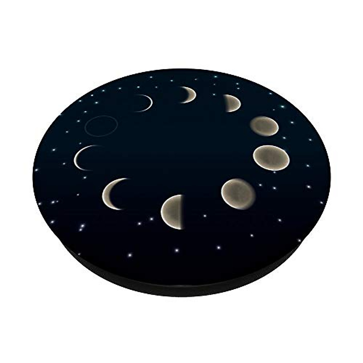 Cool Moon Phases Design on Black PopSockets PopGrip: Swappable Grip for Phones & Tablets