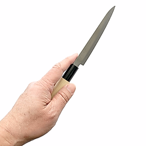 KAKUSEE Seki Tsubazo Petite Knife 4.7-inch Blade and Japanese Painting Cloth Set, Japanese Chef Knife for Fruits and Vegetables