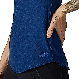 New Balance Women's Transform Perfect Short Sleeve 20, Captain Blue Heather, Medium