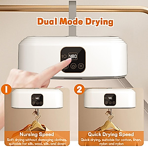 Portable Clothes Dryer, Electric Laundry Dryer with Remote Control, Foldable Mini Drying Machine With Dryer Bag for Apartment, RV, Travel, Home for Light Clothes, Underwear, Baby Clothes