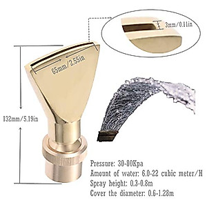 Hicello 1" Brass DN25 Fan Shaped Fountain Nozzle Flat Duck-Bill Fountain Head Sprinkler Spray Head for Garden Pond, Amusement Park, Museum, Library