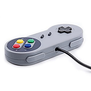 Rii Game Controller, SNES Retro USB Controller, Classic Gamepad Joystick, PC Super Classic Joypad Gamestick for PC, Raspberry Pi, Windows MAC Liunx, Android GP100 (Grey, 2 Pack)